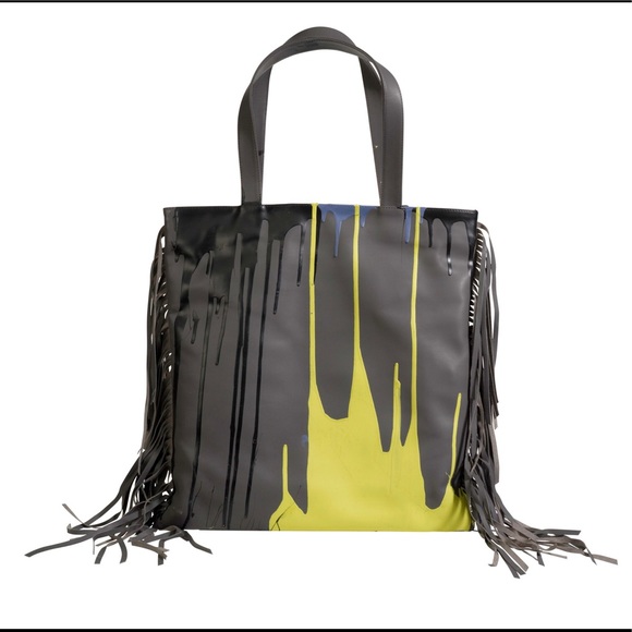 MAKA | Bags | New Dripping Paint Genuine Leather Fringe Bag | Poshmark